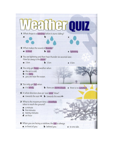 Weather Lesson (VOCAB-SPEAKING) | Teaching Resources