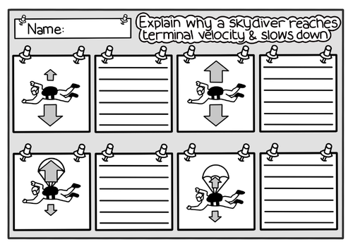 Terminal Velocity - Higher and Foundation sheets - AQA Forces - GCSE ...