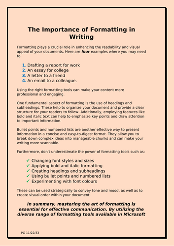 Digital Functional Skills Module 2 Creating And Editing Unit 21 Formatting Text 