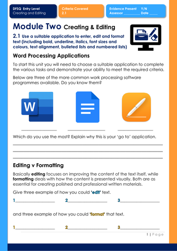 Digital Functional Skills - Module 2 - Creating & Editing - Unit 2.1 - Formatting Text ...