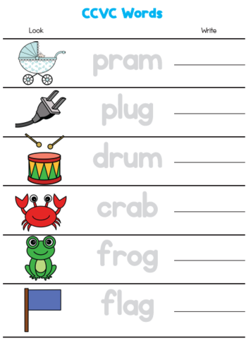 Unlock Phonics Fun: CVC, CVCC, and CCVC Word Practice Worksheets for ...