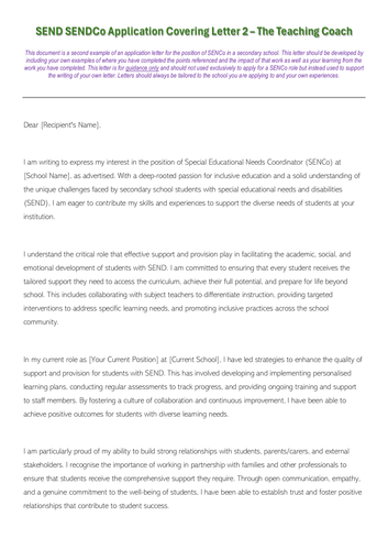 SENDCo SENCo SEN Special Education Support | Example Supporting ...