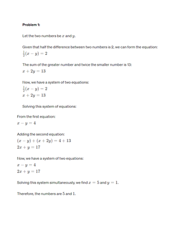 Algebra - Word problems; Solved by simultaneous equations - Challenging ...