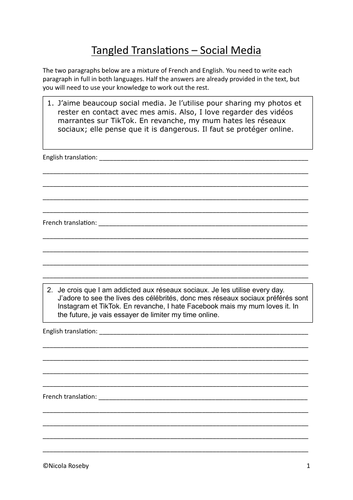 Tangled Translation - Social Media | Teaching Resources