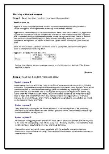 AQA Business Studies 6 marker activity | Teaching Resources