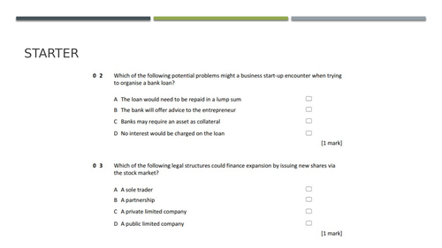 AQA Business Studies 6 marker activity | Teaching Resources