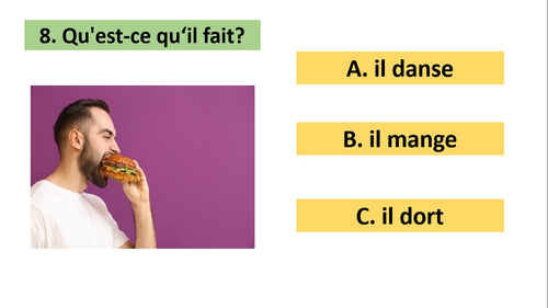 French Healthy/Unhealthy living Quiz | Teaching Resources