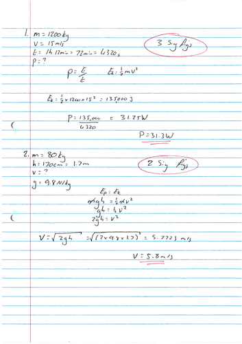 Multi-Step Calculations - Physics AQA GCSE - Paper 1 - Worksheet 1 ...