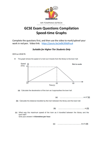Speed-time Graphs - GCSE Maths Exam Questions | Teaching Resources Speed-time Graphs - GCSE Maths Exam Questions | Teaching Resources