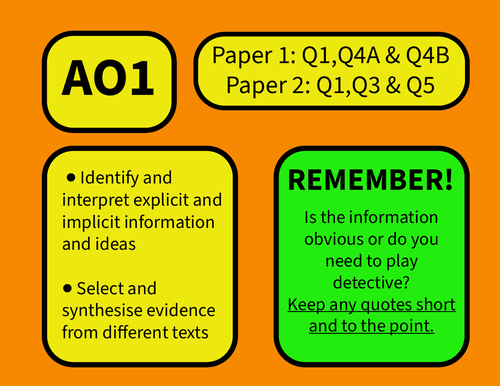 Pearson LIFT 2.0 Assessment Objective poster pack (GCSE ENGLISH ...