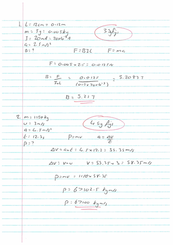 Multi-Step Calculations - Physics AQA GCSE - Paper 2 - Worksheet 1 ...