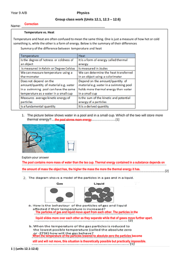 Transfer of thermal energy | Teaching Resources