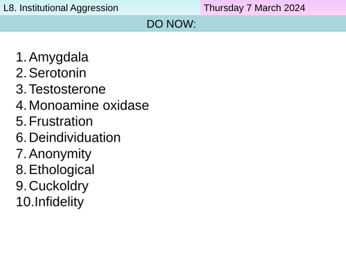 L8: Institutional Aggression - AQA Psychology - Paper 3 | Teaching ...