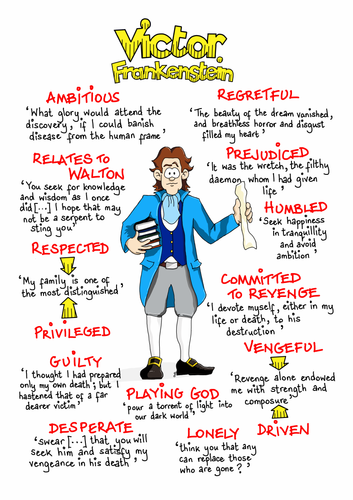 FRANKENSTEIN Key QUOTES Revision - VICTOR - Poster GCSE English ...