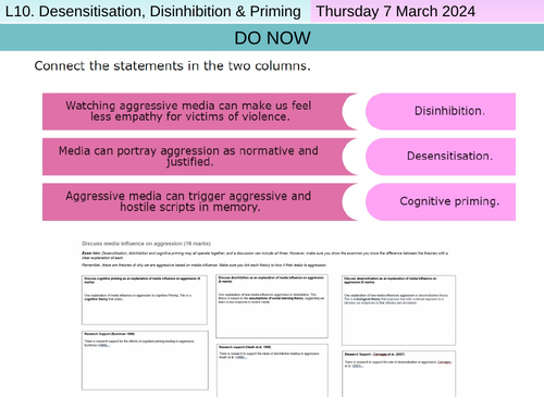 L9/10: Media Aggression - AQA Psychology - Paper 3 | Teaching Resources