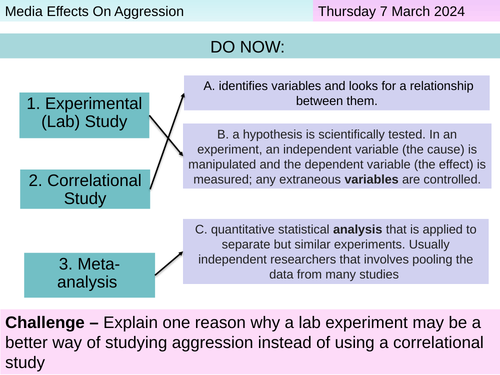 L9/10: Media Aggression - AQA Psychology - Paper 3 | Teaching Resources