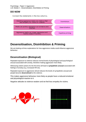 L9/10: Media Aggression - AQA Psychology - Paper 3 | Teaching Resources