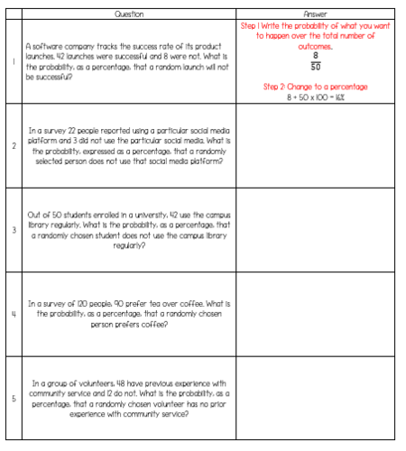 "Master Probability as a Percentage: 20 Exam-Style Questions for ...