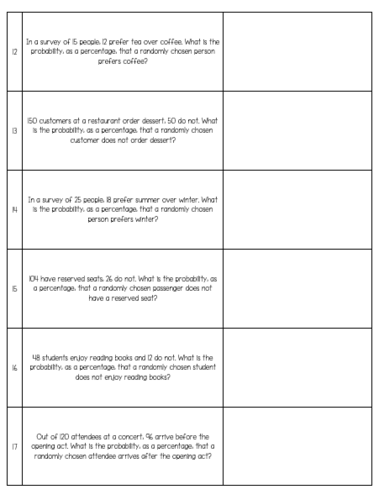 "Master Probability as a Percentage: 20 Exam-Style Questions for ...