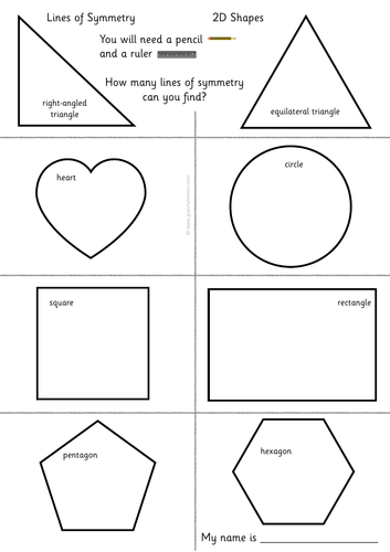 Lines of symmetry 2D shapes investigation | Teaching Resources