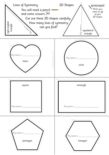 Lines of symmetry 2D shapes investigation | Teaching Resources