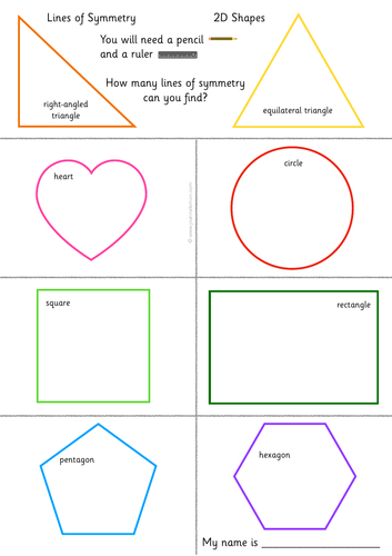 Lines of symmetry 2D shapes investigation | Teaching Resources
