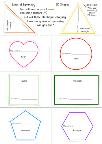Lines of symmetry 2D shapes investigation | Teaching Resources