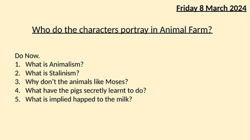 Animal Farm Characters Representation | Teaching Resources