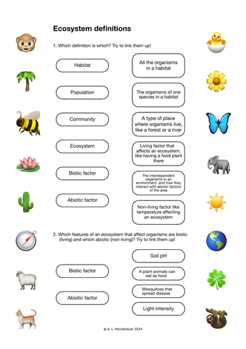 Edexcel GCSE ecosystem worksheets, GCSE 9-1 biology | Teaching Resources