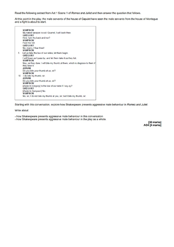 Romeo and Juliet: Essay Skills and Exam Practice | Teaching Resources