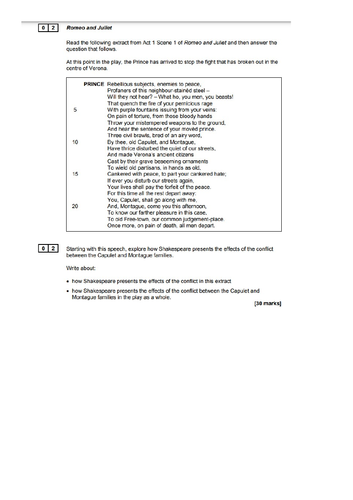 Romeo and Juliet: Essay Skills and Exam Practice | Teaching Resources