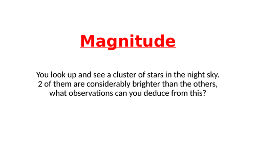 Alevel Astrophysics - Magnitude | Teaching Resources