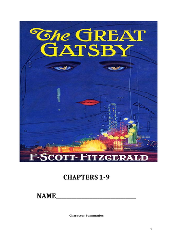 The Great Gatsby Workbook | Teaching Resources