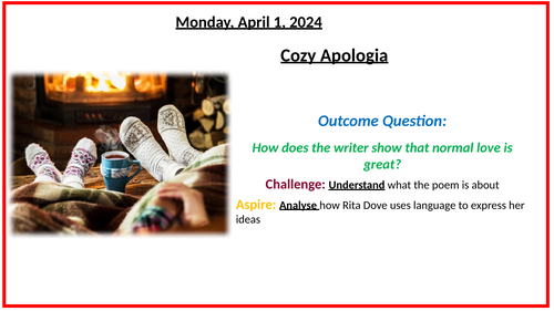 Cozy Apologia by Rita Dove - analysis and write up | Teaching Resources