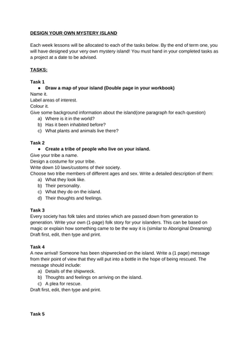 DESIGN YOUR OWN MYSTERY ISLAND | Teaching Resources