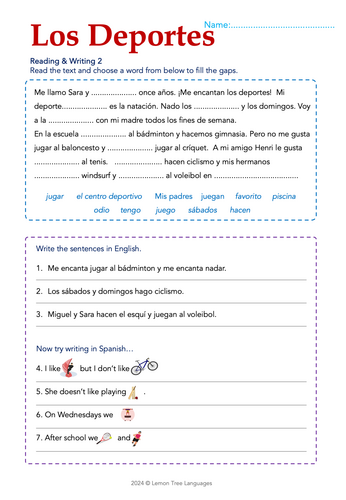 Spanish Sports - Los Deportes | Teaching Resources