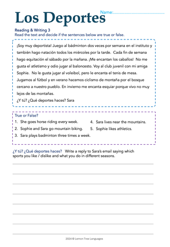 Spanish Sports - Los Deportes | Teaching Resources