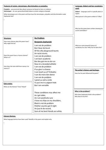 Poetry - Zephaniah - No Problem | Teaching Resources
