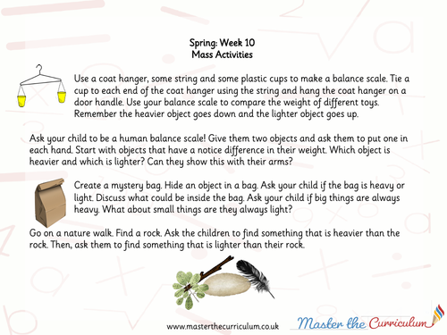 Nursery - Spring - Mass - Resources Aligned with White Rose | Teaching ...