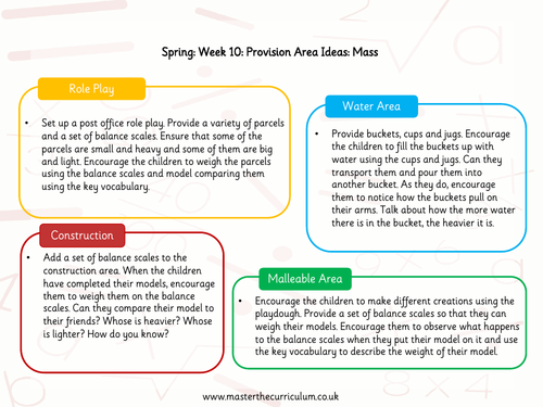 Nursery - Spring - Mass - Resources Aligned with White Rose | Teaching ...