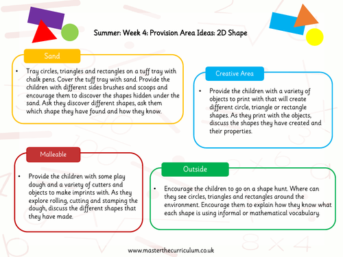 Nursery - Summer - 2D Shapes - Resources Aligned with White Rose ...