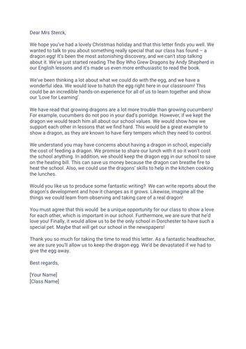 Year 3 The Boy Who Grew Dragons Persuasive Letter Writing | Teaching ...
