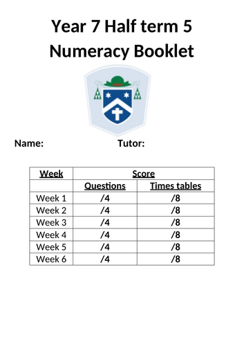 Year 7 Numeracy Practice Booklets | Teaching Resources