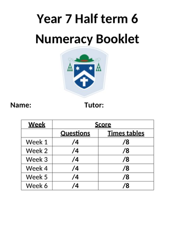 Year 7 Numeracy Practice Booklets | Teaching Resources