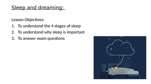 GCSE Edexcel Psychology features, functions, benefits of sleep ...