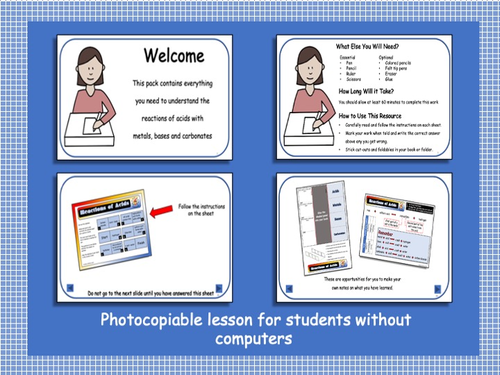Reaction of Acids with Metals, Bases and Carbonates Distance Learning ...