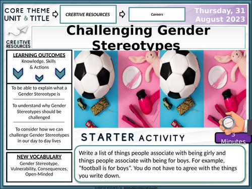 Challenging gender stereotypes - Primary PSHE | Teaching Resources