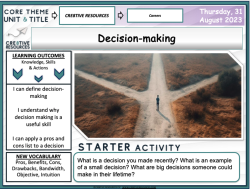 Decision making lesson - Primary Careers | Teaching Resources