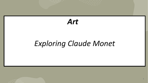 Monet Art - EYFS | Teaching Resources