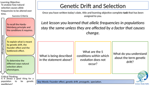 Genetic Drift and Selection - Grade 11 | Teaching Resources